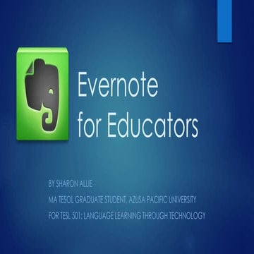 Evernote for Educators | PPTX | Internet for Beginners | Internet