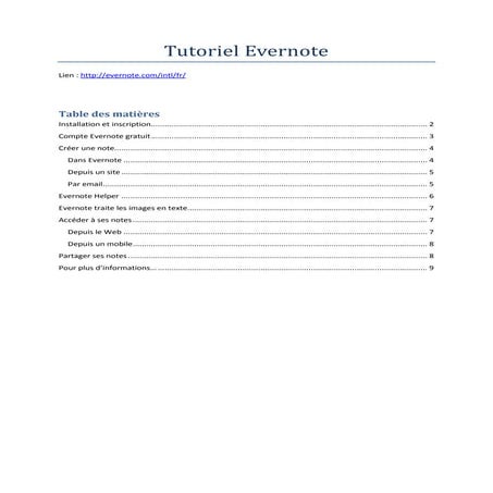 Tutoriel Evernote | PDF