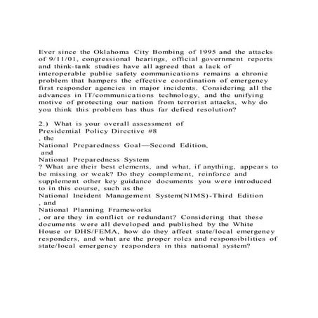 Ever since the Oklahoma City Bombing of 1995 and the attacks of | PDF