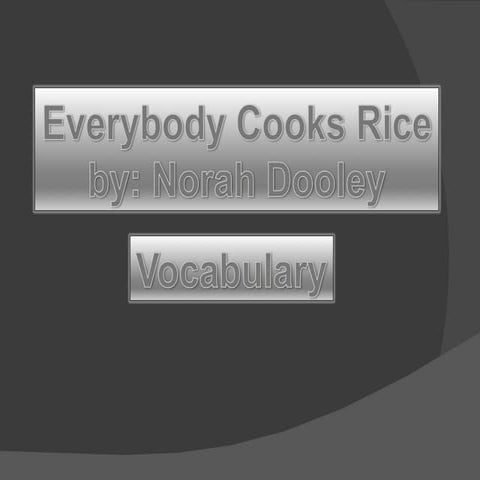Everybody Cooks Rice Vocabulary | PPT