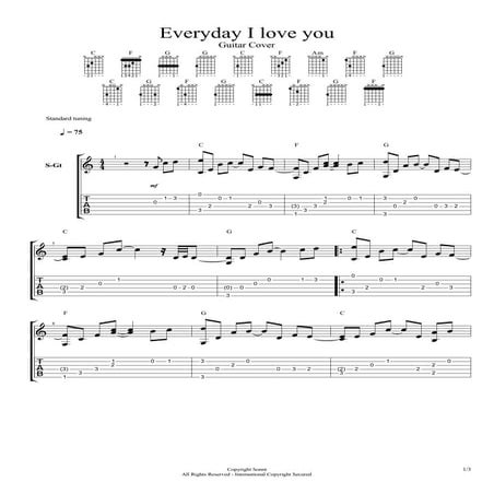Everyday I love You guitar tab | PDF