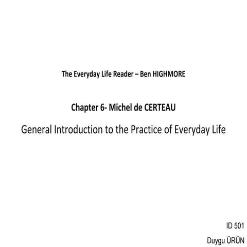Everyday life reader Ben HIGHMORE | PDF