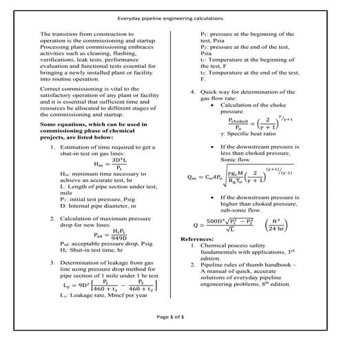 Everyday pipeline engineering calculations | PDF