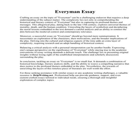 Everyman Essay | PDF