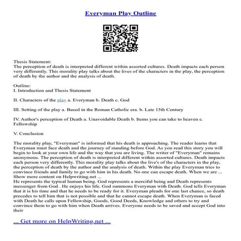 Everyman Play Outline | PDF