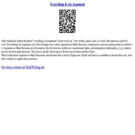 Everything Is An Argument | PPT