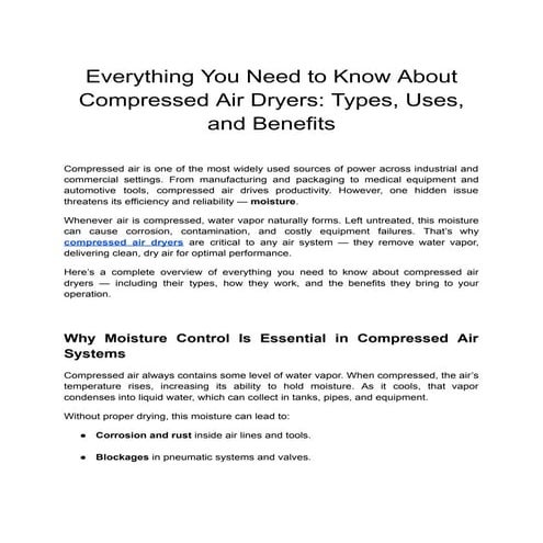 Everything You Need to Know About Compressed Air Dryers Types, Uses, and Benefits.pdf