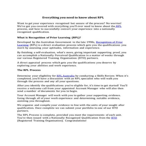 Everything you need to know about rpl | PDF