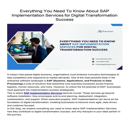 Everything You Need To Know About SAP Implementation Services For ...
