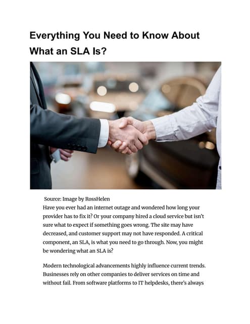 Service level agreement presentation | PPTX