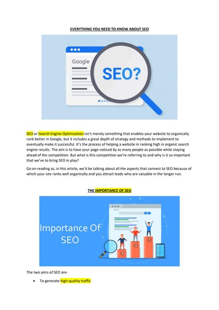 SEARCH ENGINE OPTIMIZATION (SEO) | PPTX | Search | Internet