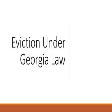 Eviction Under GA Law | PPTX