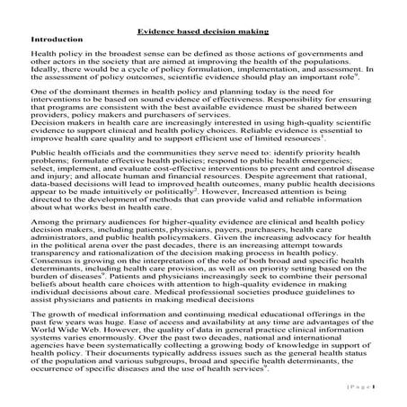 Evidence based decision making | PDF