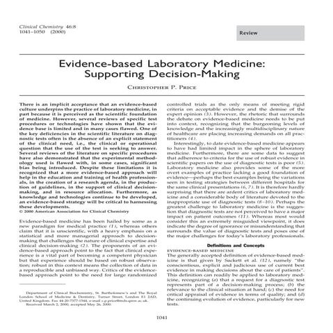 Evidence Based Laboratory Medicine | PDF