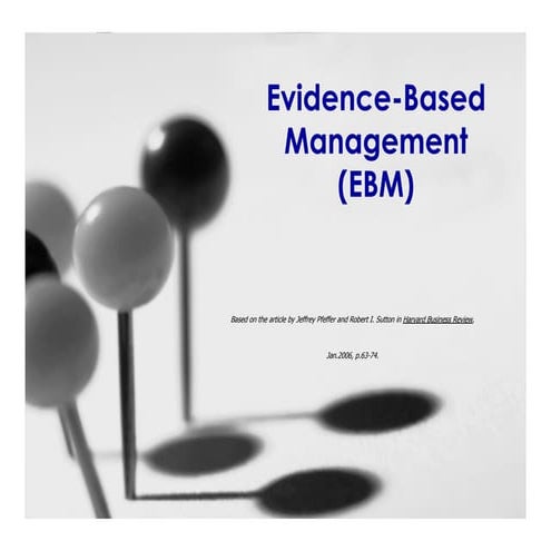 Evidence Based Management Pdf