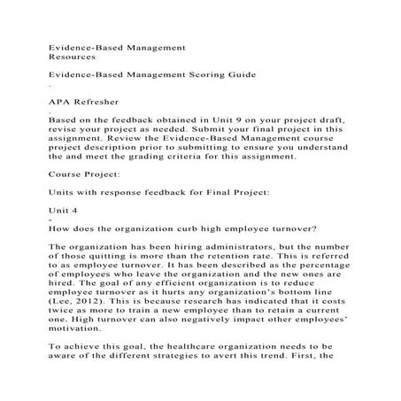 Evidence-Based ManagementResourcesEvidence-Based Management Sc.docx