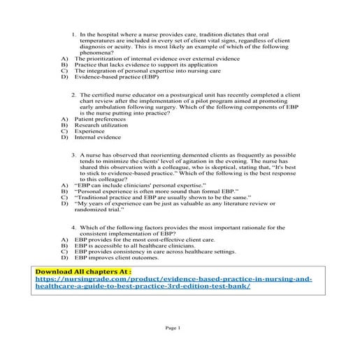 Evidence-Based Practice in Nursing and Healthcare A Guide to Best ...