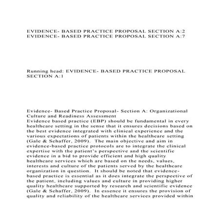 Implementation of Evidence-Based Practice (EBP) in healthcare | DOCX