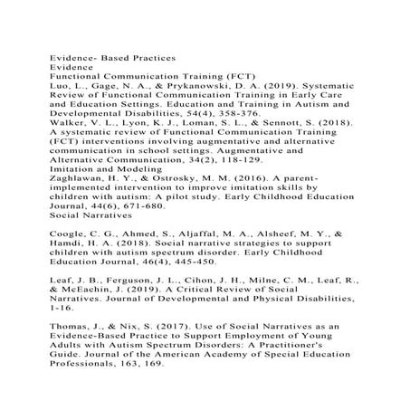 Evidence- Based PracticesEvidenceFunctional Communication Trai.docx