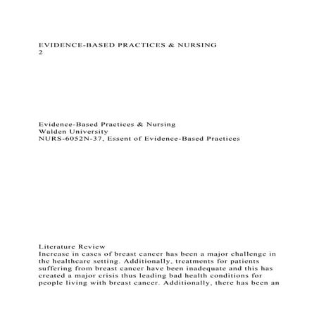 Breast cancer research paper sample | DOCX