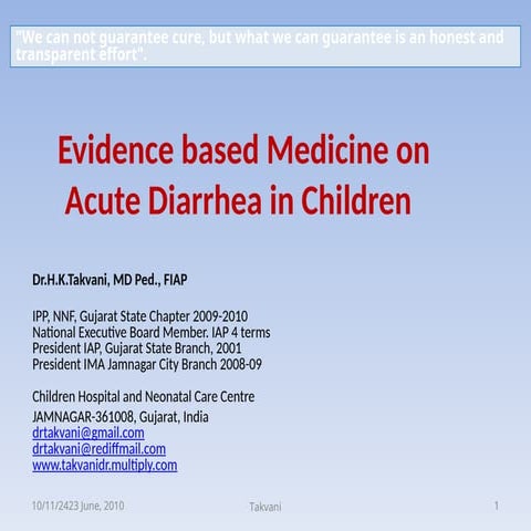 Evidence based Medicine on Acute Diarrhea in Children.ppt