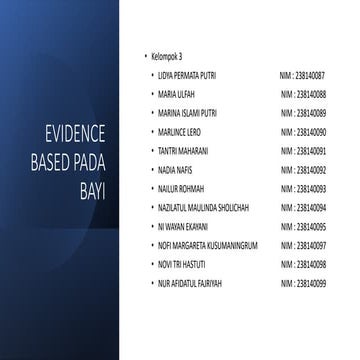 EVIDENCE BASED PADA BAYI kelompok 10 .pptx