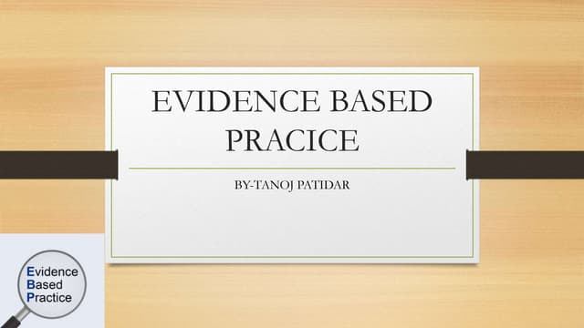 EVIDENCE-BASED PRACTICE IN NURSING | PPTX