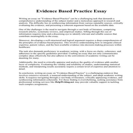Evidence Based Practice Essay.pdf