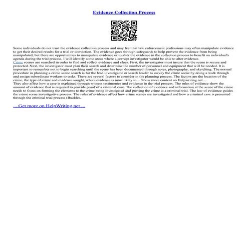 Evidence Collection Process | PDF