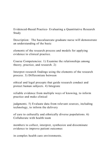 Evidenced-Based Practice- Evaluating a Quantitative Research S.docx Evidenced-Based Practice- Evaluating a Quantitative Research S.docx