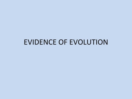 Evidence of evolution | PPTX | Geology | Science