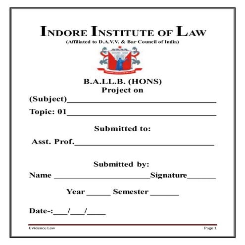 Evidence final | DOCX | Law