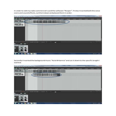 Evidence for editing radio commercial | DOCX