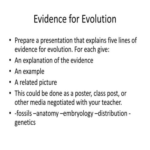 Evidence for evolution | PPTX | Biological Sciences | Science