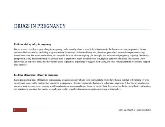 Pregnancy and medications.ppt Pregnancy & medications | PPT