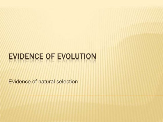 Evolution by natural selection | PPT