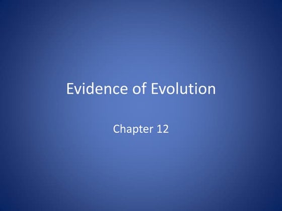 Evidence of evolution | PPTX | Geology | Science