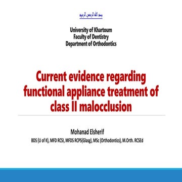 Evidence regarding functional appliance treatment of class ii ...