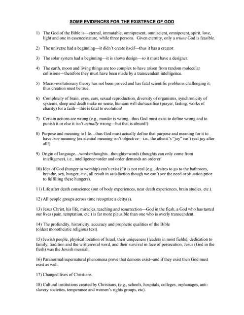 Proving God's Existence Through a Simple Chart | PPT