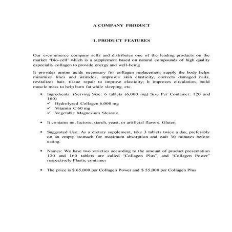 A COMPANY PRODUCT | DOCX