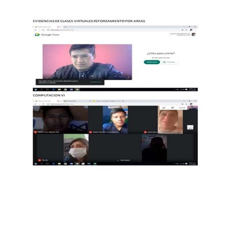 Evidencias de clases virtuales reforzamiento por areas | DOCX