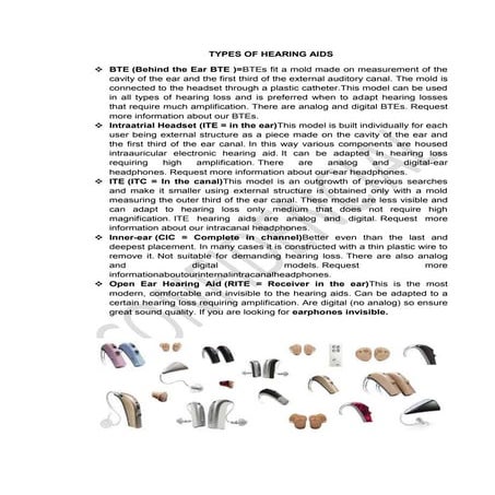Understanding Hearing Aids types | Hearing aid Devices | PPTX