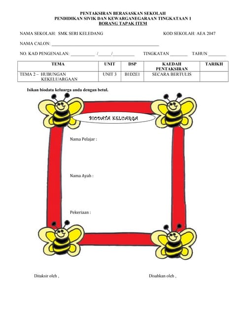 Analisis keputusan peperiksaan dalaman smsp template edited | DOC