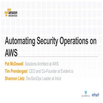 Automating Your Aws Security Operations Ppt