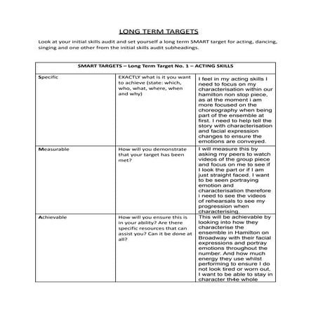 Smart Targets | DOCX