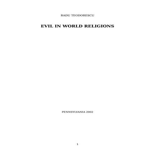 Evil in world religions | PDF