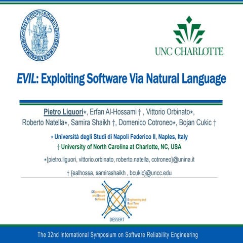 EVIL: Exploiting Software via Natural Language | PPTX
