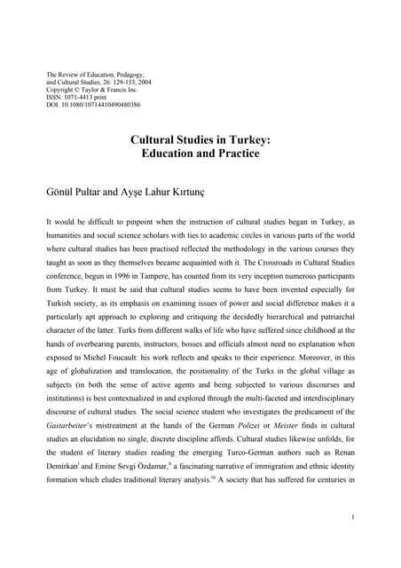 Introducing cultural studies course outline | PPT