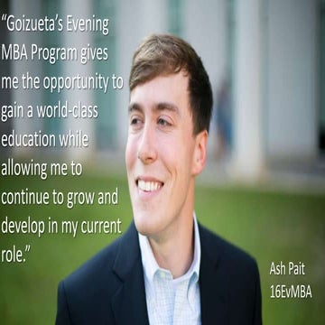 Evening MBA Student Testimonials | PPTX | Business | Business and Finance