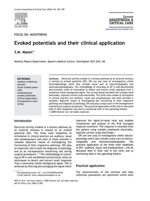 Electrophysiology (Electro-retinogram,Electro-oculogram, Visual evoked ...